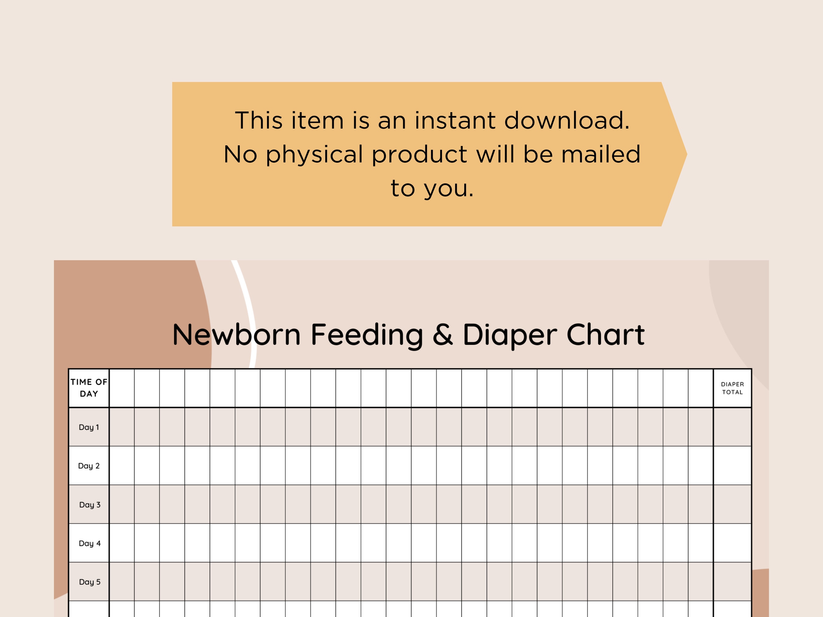 Newborn Feeding and Diaper Chart, Feeding Tracker, Newborn Feeding and ...