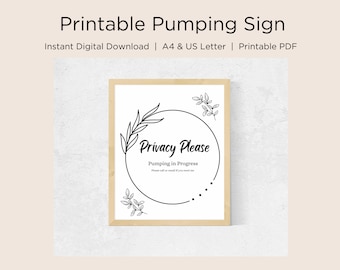 Printable Pumping in Progress Sign | Printable Breastfeeding Sign ...