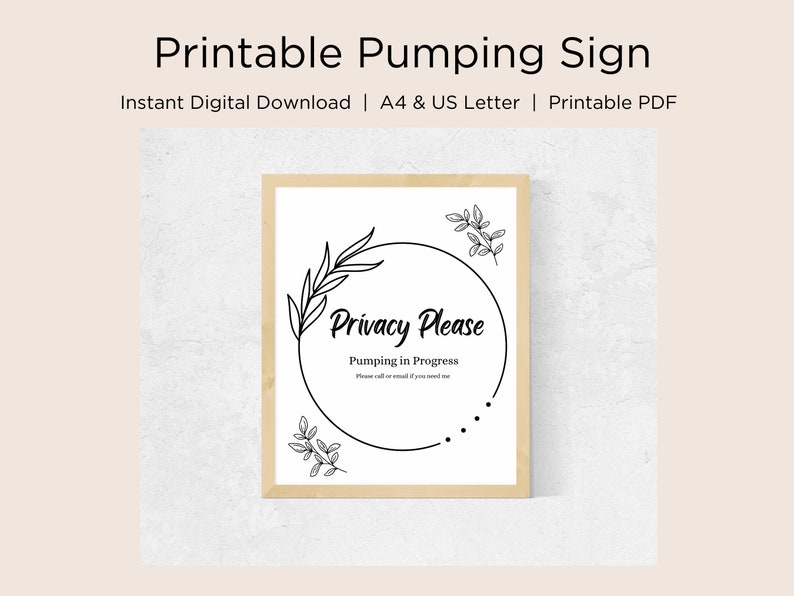 Printable Pumping in Progress Sign Printable Breastfeeding Sign Pumping ...