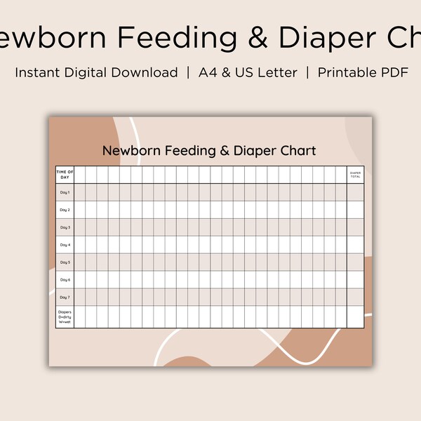 Diaper Feeding Chart - Etsy