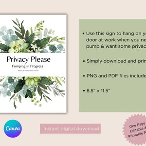 Printable Pumping in Progress Sign | Printable Breastfeeding Sign ...