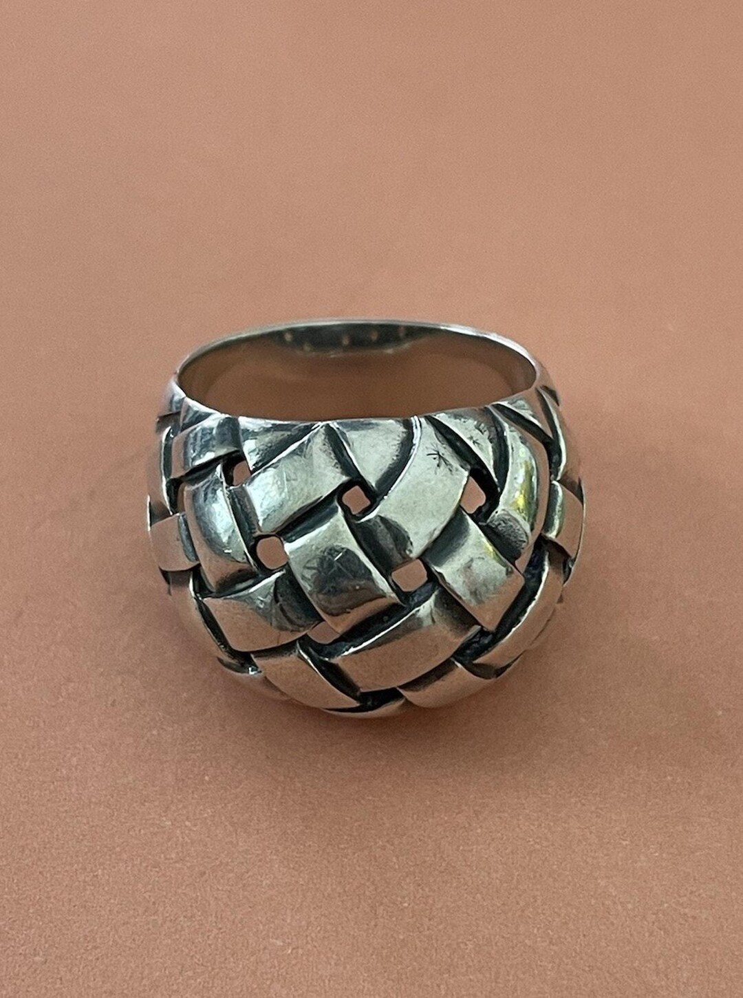 James Avery Retired Silver Basket Weave Dome Ring Size 8 - Etsy