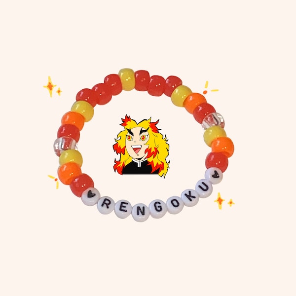 Demon Slayer Beaded Bracelet - Etsy