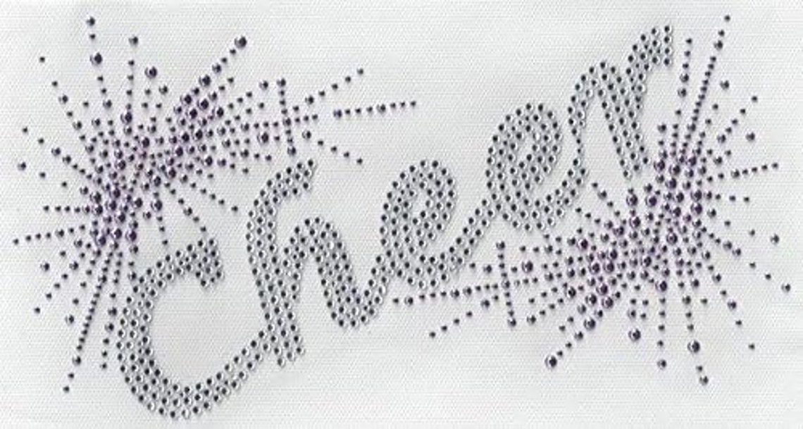 Cheer Cheerleader Squad Rhinestone Iron on Iron on Heat Transfer MOTIF ...