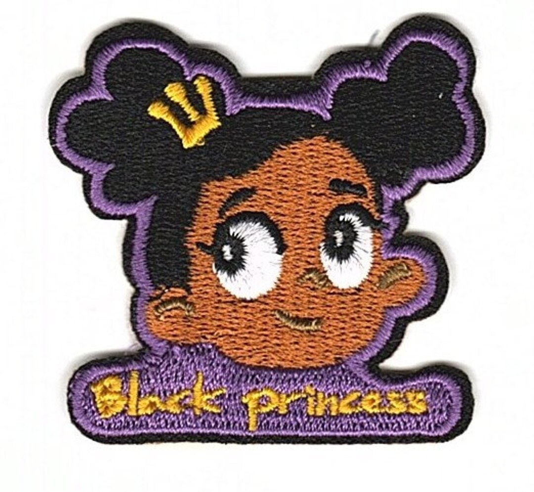 Black Princess Afro-puff Girl Embroidery Patch Iron-on or Sew-on ...