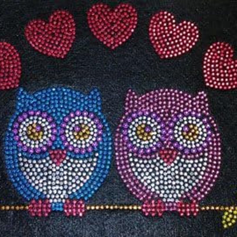 Iron on Rhinestone Owl - Etsy