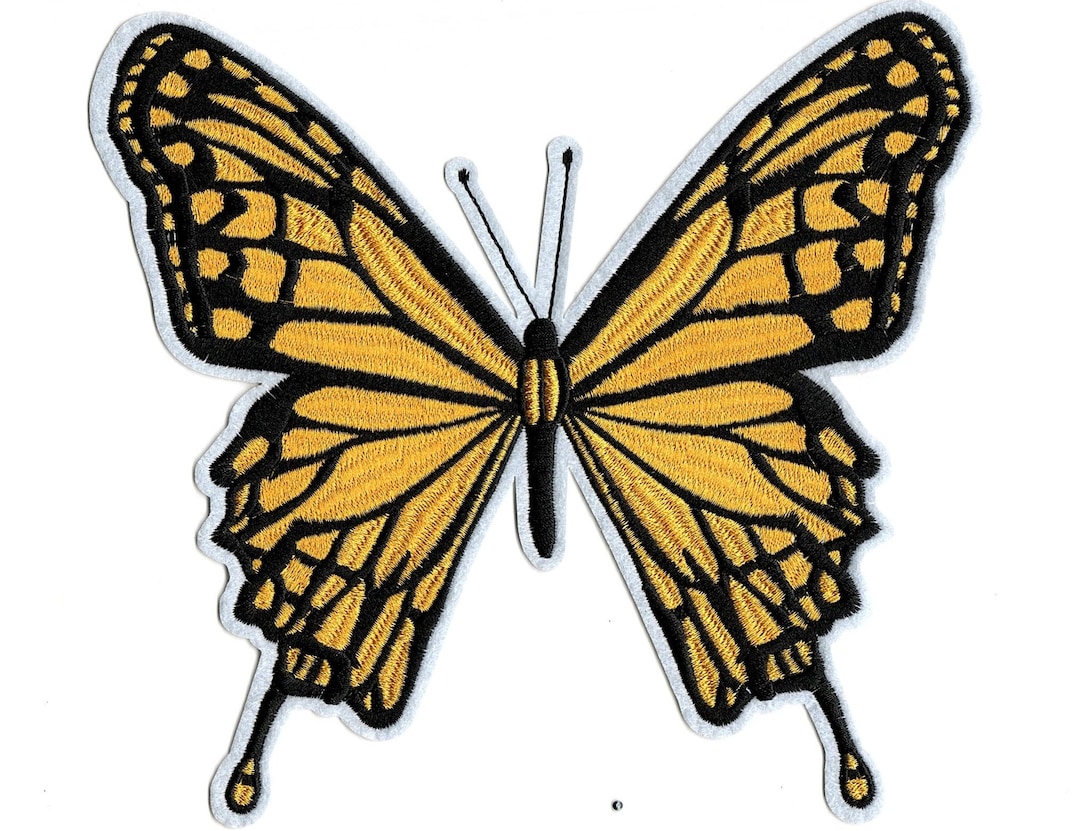 Yellow Butterfly, Butterflies, Embroidery Patch, DIY, Embroidered ...