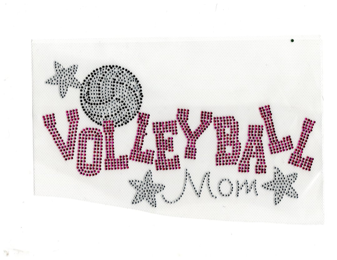 Volleyball Iron On, Rhinestone Iron on Heat Press Crystal MOTIF School ...