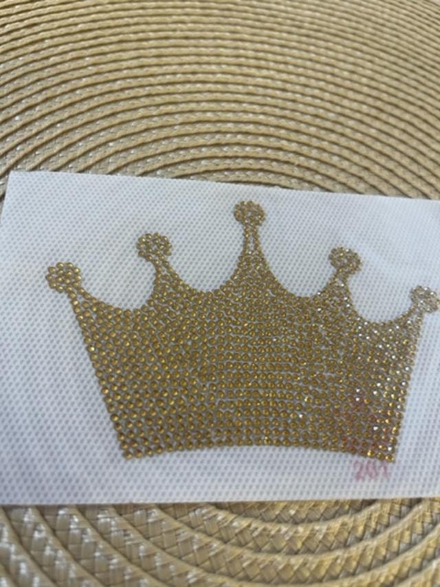Crown, Gold Crown, Royal, Queen, Rhinestone Iron on Heat Press Crystal ...