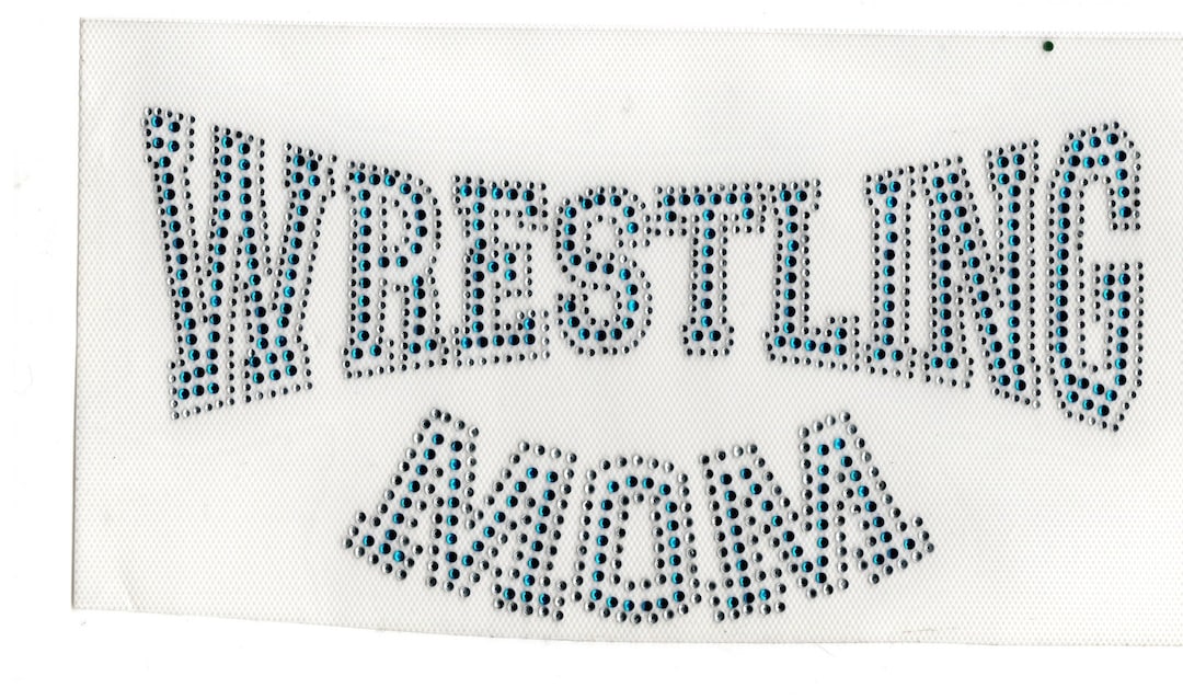 Wrestling Mom Rhinestone Iron on Heat Press Crystal MOTIF Wrestler ...