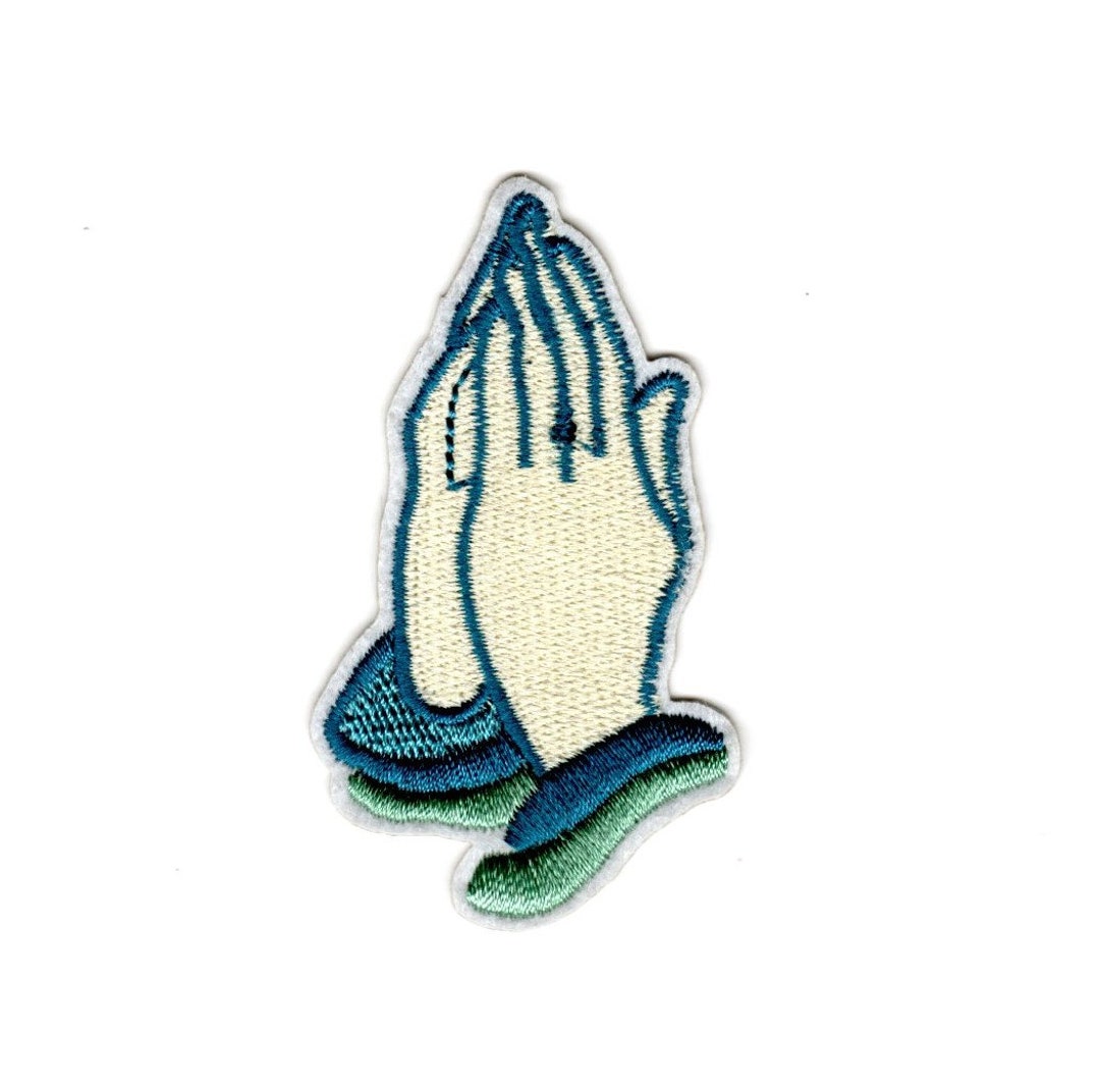Religious Praying Hands God, Prayer Patch Iron on Patch Embroidered ...