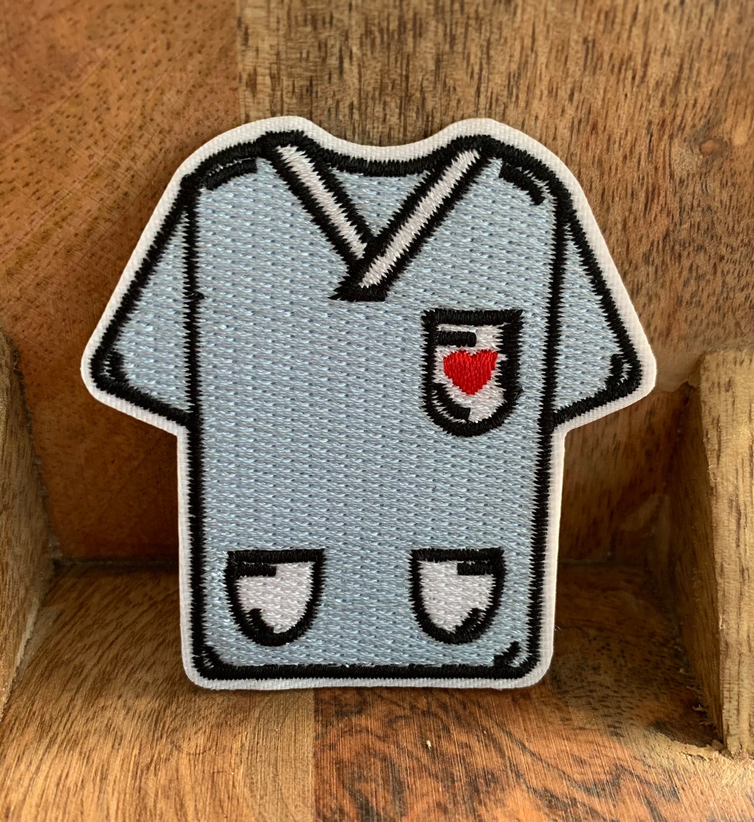 Do Not Delete Scrub Shirt Peace Sign Flower Diasy Patch Embroidered DIY ...