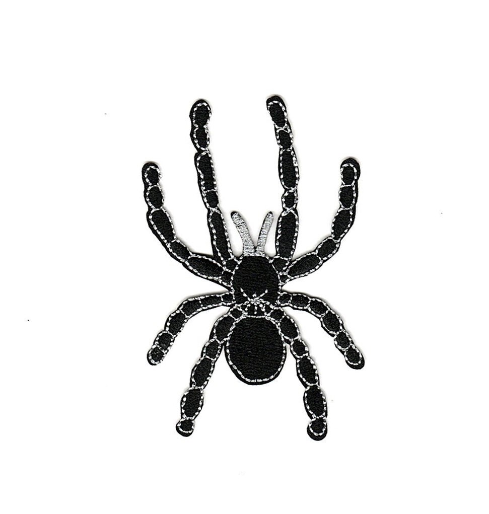 Black and Silver Spider Patch Embroidered Patch Applique - Etsy