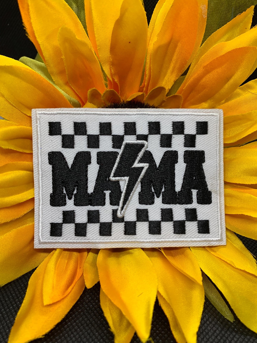 MAMA Embroidery Patch, Black & White MAMA Patch, Checkered MAMA Patch ...