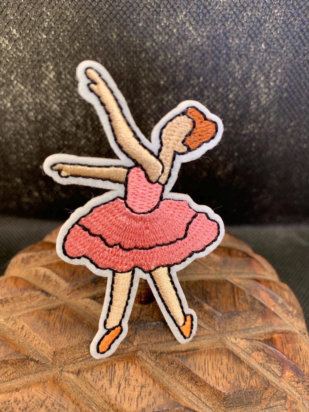 Pink Ballerina Dancer Patch - Iron on Embroidered Applique Embroidery ...