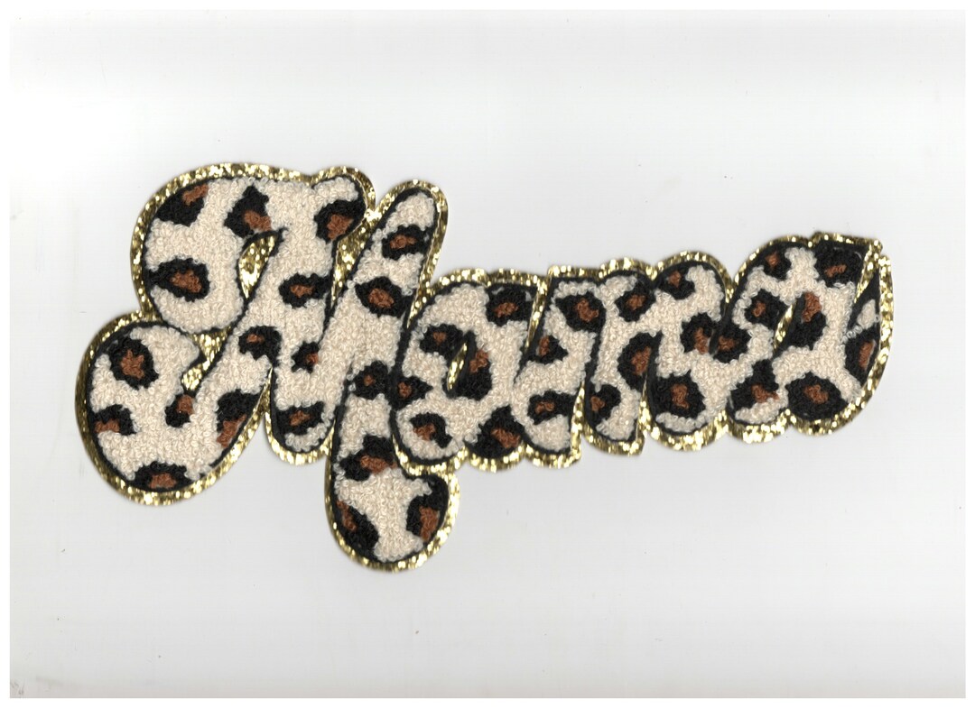 Mama Chenille Patch, Leopard Mama Patch, Iron on Patch Chenille Patch Embroidered Sew-on ...