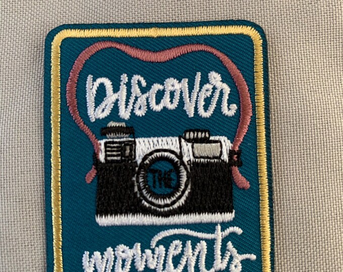 Discover Moments, Camera Patch, Photography Iron on Patch, Photographer ...