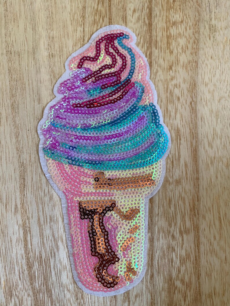 Sundae Patch, Ice Cream Embroidery Patch Iron-on or Sew-on Accessory ...