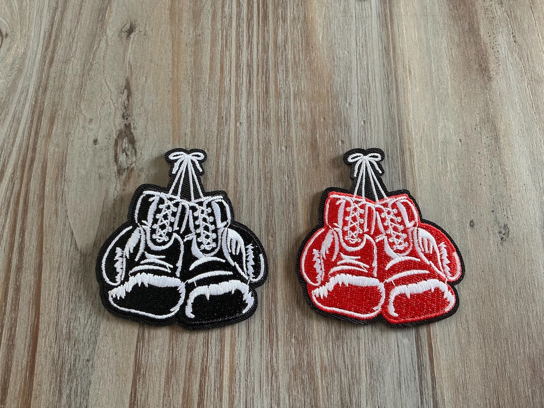 Boxing Gloves Patch, Sport Iron on Patches Embroidered Applique, Red or ...