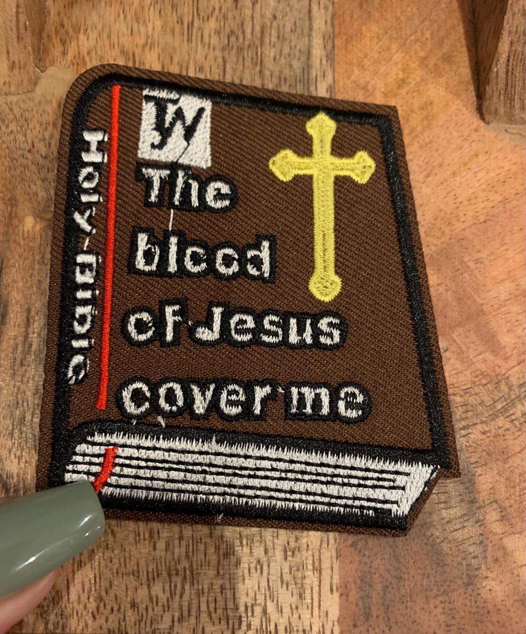 Bible PATCH, the Blood of Jesus, Prayer Patch IRON on Patch Embroidered ...