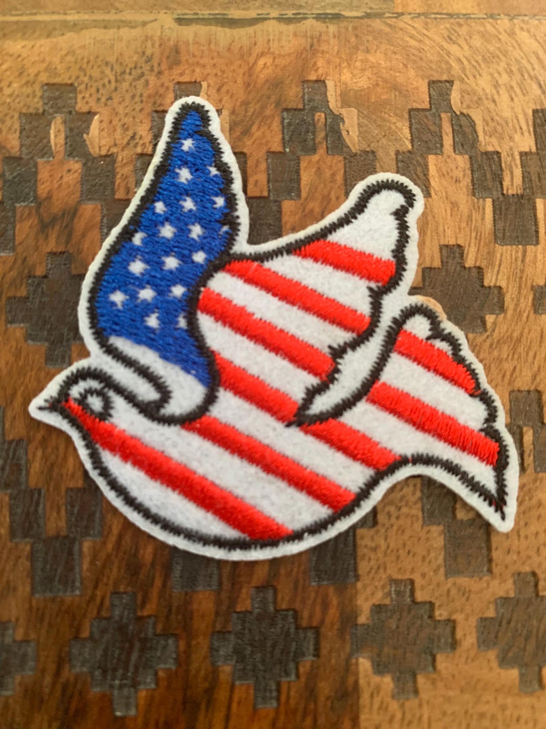 American Flag Patch, Dove Peace, USA Patch, Flag, Biker's Lifestyle ...