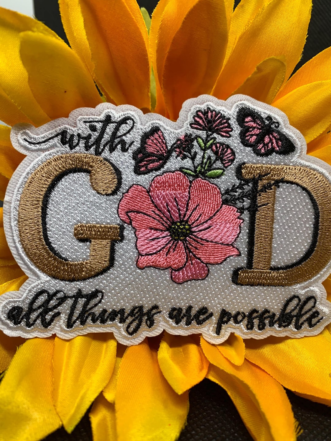 With God All Things Are Possible Embroidery Patch, Iron on Patches, Sew ...