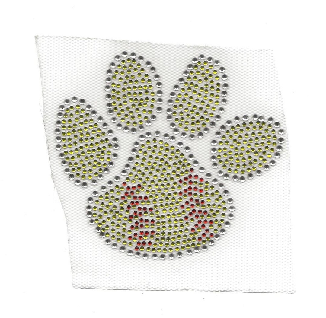 Softball Rhinestone Iron On, Paw Print, MOTIF School Sports Crystal ...