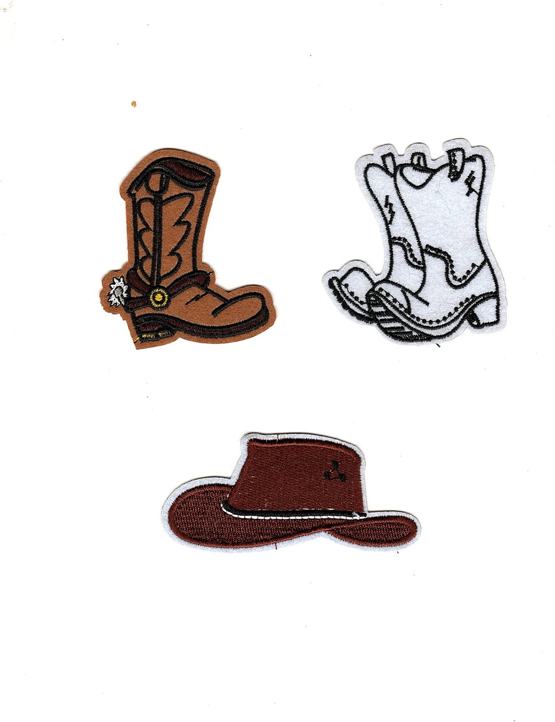 Cowboy Cowgirl Boot Hat Western Style Embroidery Patch Iron on or Sew ...