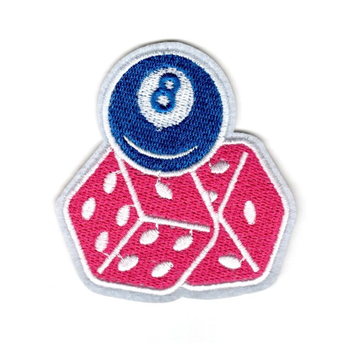 Dice Iron on Patch Fire Dice Craps Embellishment Casino Gambling ...