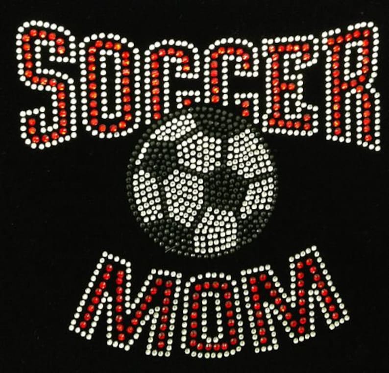Soccer Mom Rhinestone Iron on Heat Press Crystal MOTIF School Sports ...