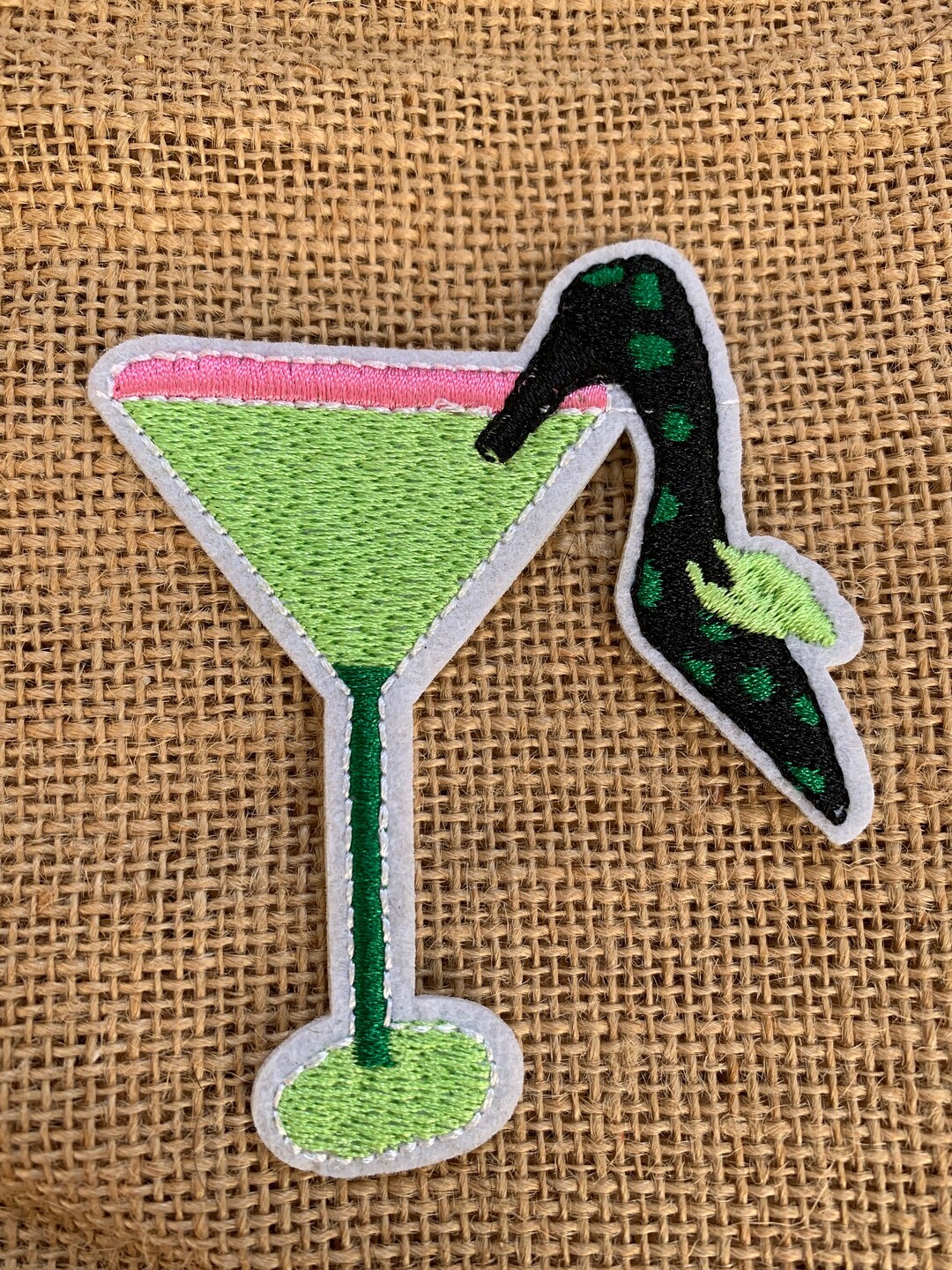 Martini Glass Patch, Iron on Patch, Embroidered Patch, Applique, Sew on ...