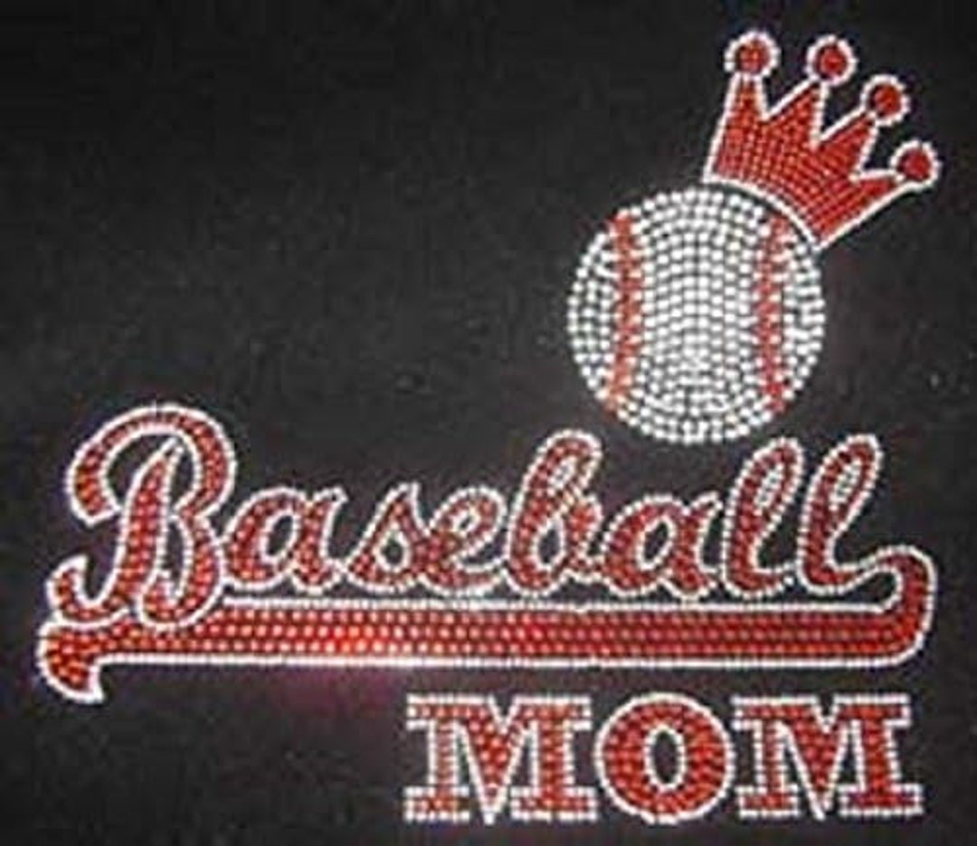 Baseball Mom Rhinestone Iron on Rhinestone Transfer Bling Rhinestone ...