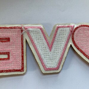 Love Patch, Chenille Patch Embroidered DIY Iron-on/sew-on, Applique ...