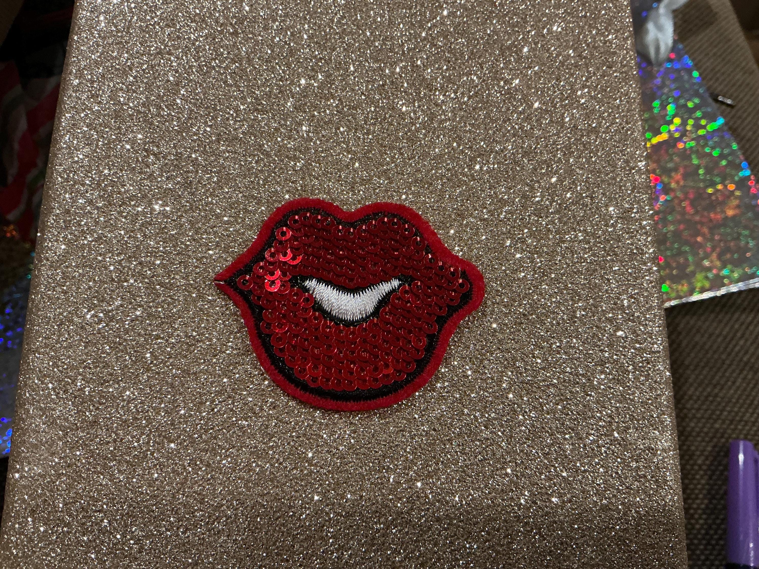 Lip Patch, Red Lips Patch, Sequin Patch, Iron on DIY Iron-on Sew-on ...