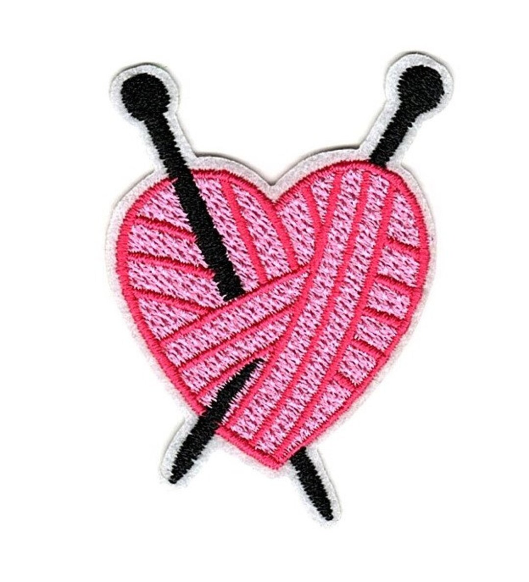Yarn Patch, Pink Knitting Needle Craft Sewing Stitching Love Iron On ...