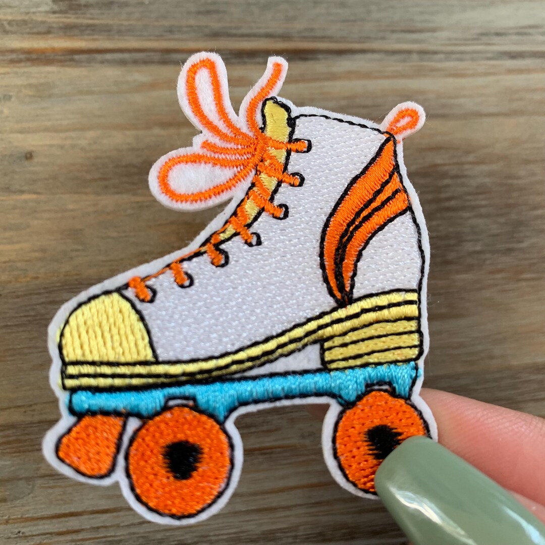 Skate PATCH, Roller Skate Patch, Iron on Patch, Embroidered Patch ...