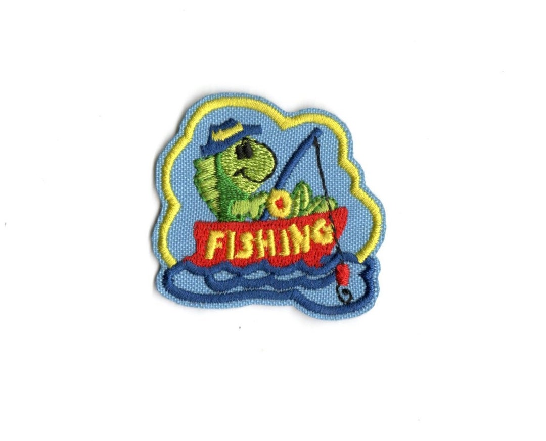 Fish Fishing Patch Embroidered DIY Iron-on/sew-on, Applique, Crafts ...