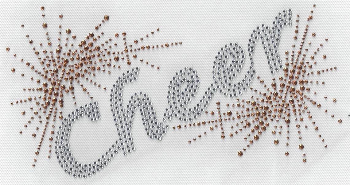 Cheer Cheerleader Squad Rhinestone Iron on Iron on Heat Transfer MOTIF ...