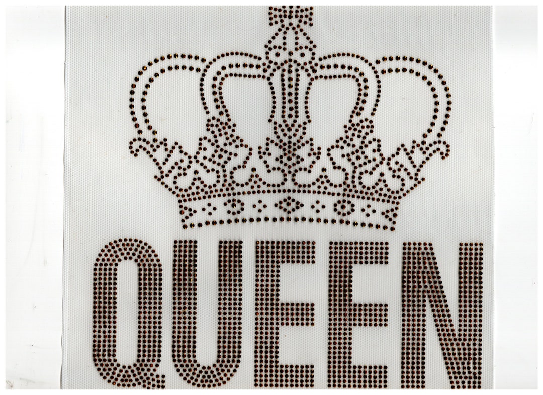 Queen Crown Iron on Rhinestone Iron On, Hot Fix Heat Transfer MOTIF DIY ...