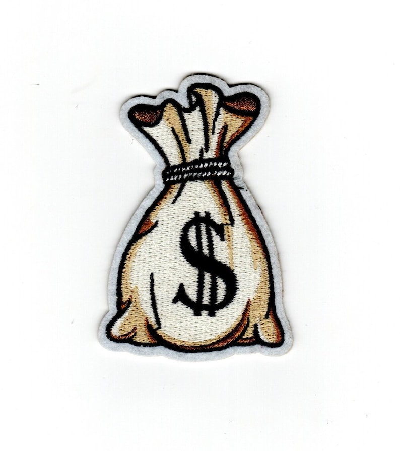 Money Bag Cash Patch, Iron on Patch, Embroidered Patch, Applique, Sew ...