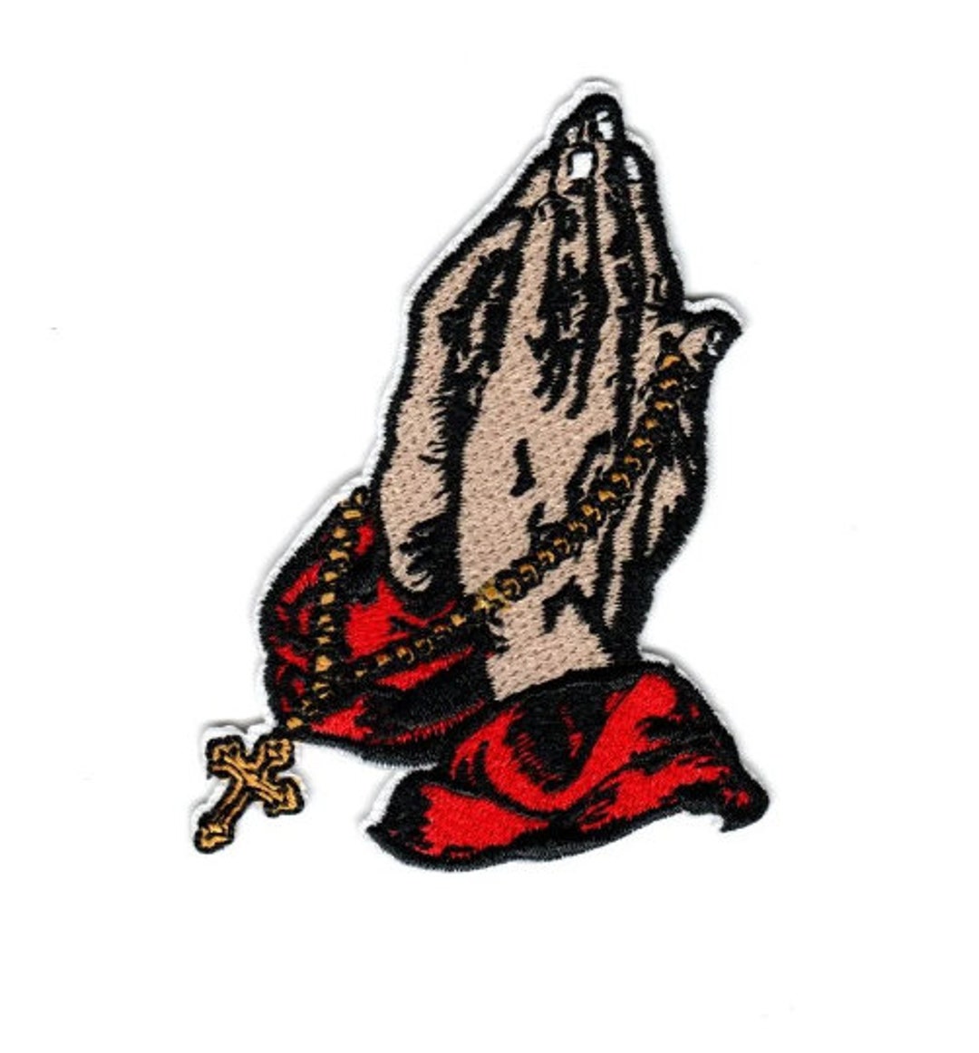 Praying Hands Patch God, Prayer Patch Iron on Patch Embroidered Patch ...