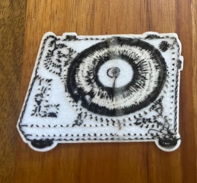 Record Player Iron on Patch, Vinyl Player Badge, Vintage Decorative Patch, DIY Embroidery ...