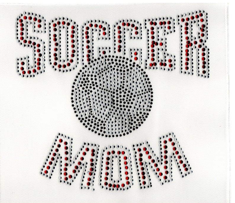 Soccer Mom Rhinestone Iron on Heat Press Crystal MOTIF School Sports ...