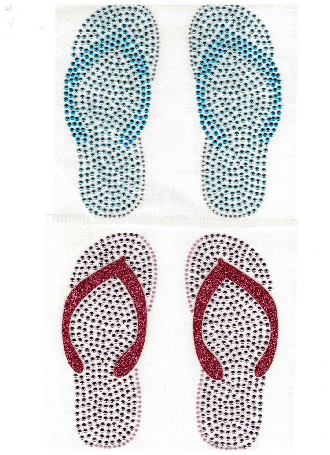 Beach Sandal Sandals Iron Flip Flop Motif Iron on Rhinestone Applique ...