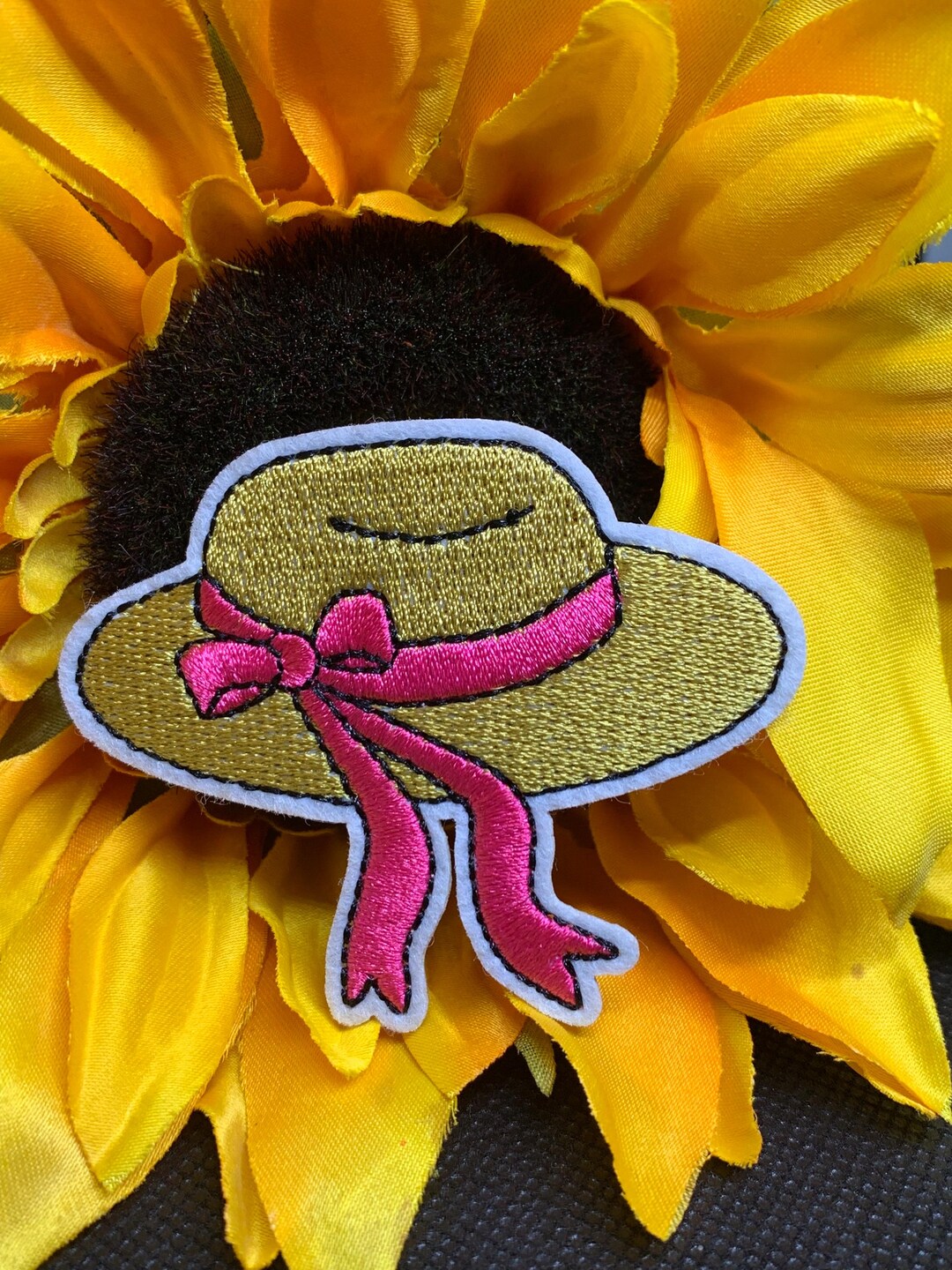 Beach Hat Embroidered Patch: Iron-on Summer Vacation Applique ...