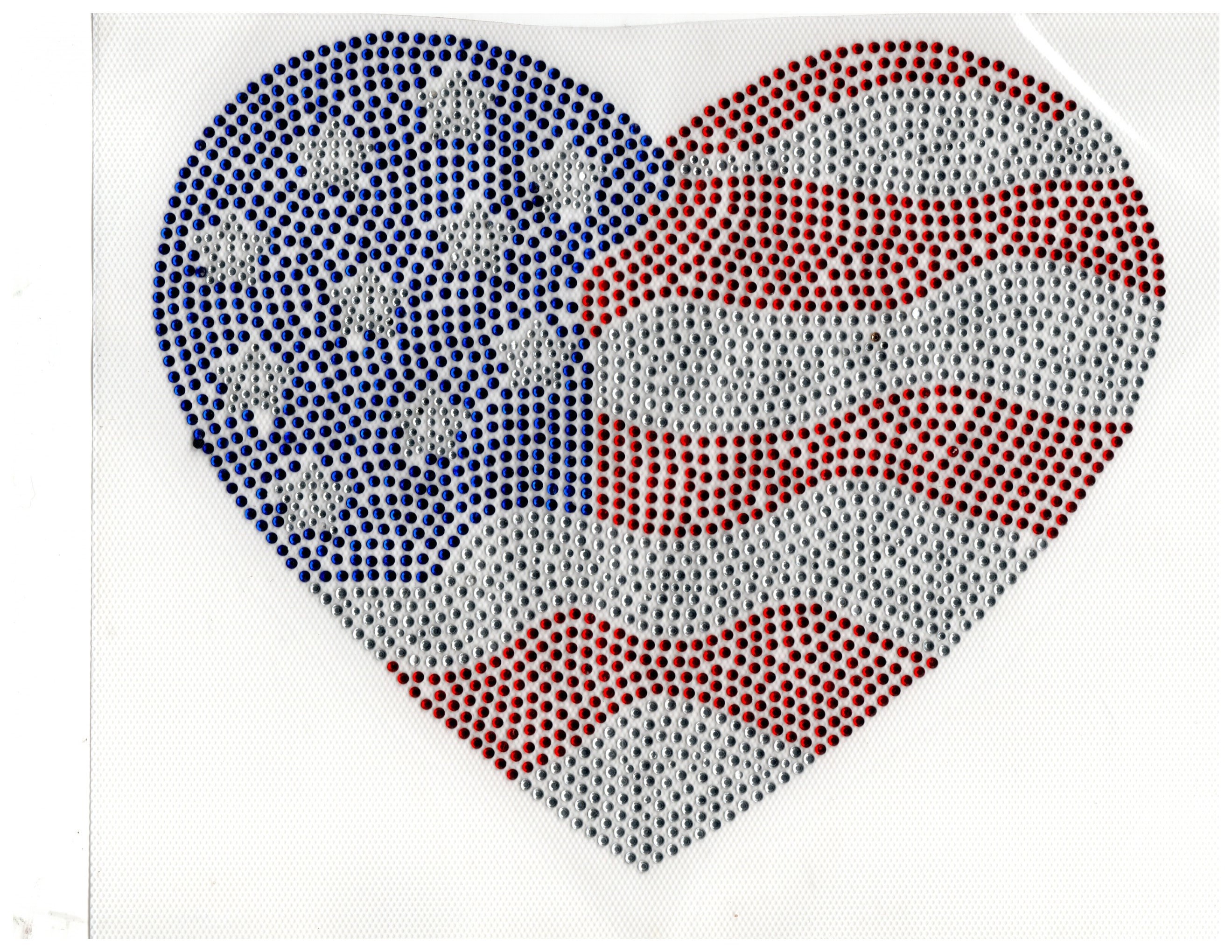 USA Flag Rhinestone Iron on Heat Press Crystal MOTIF Crystal Transfer ...