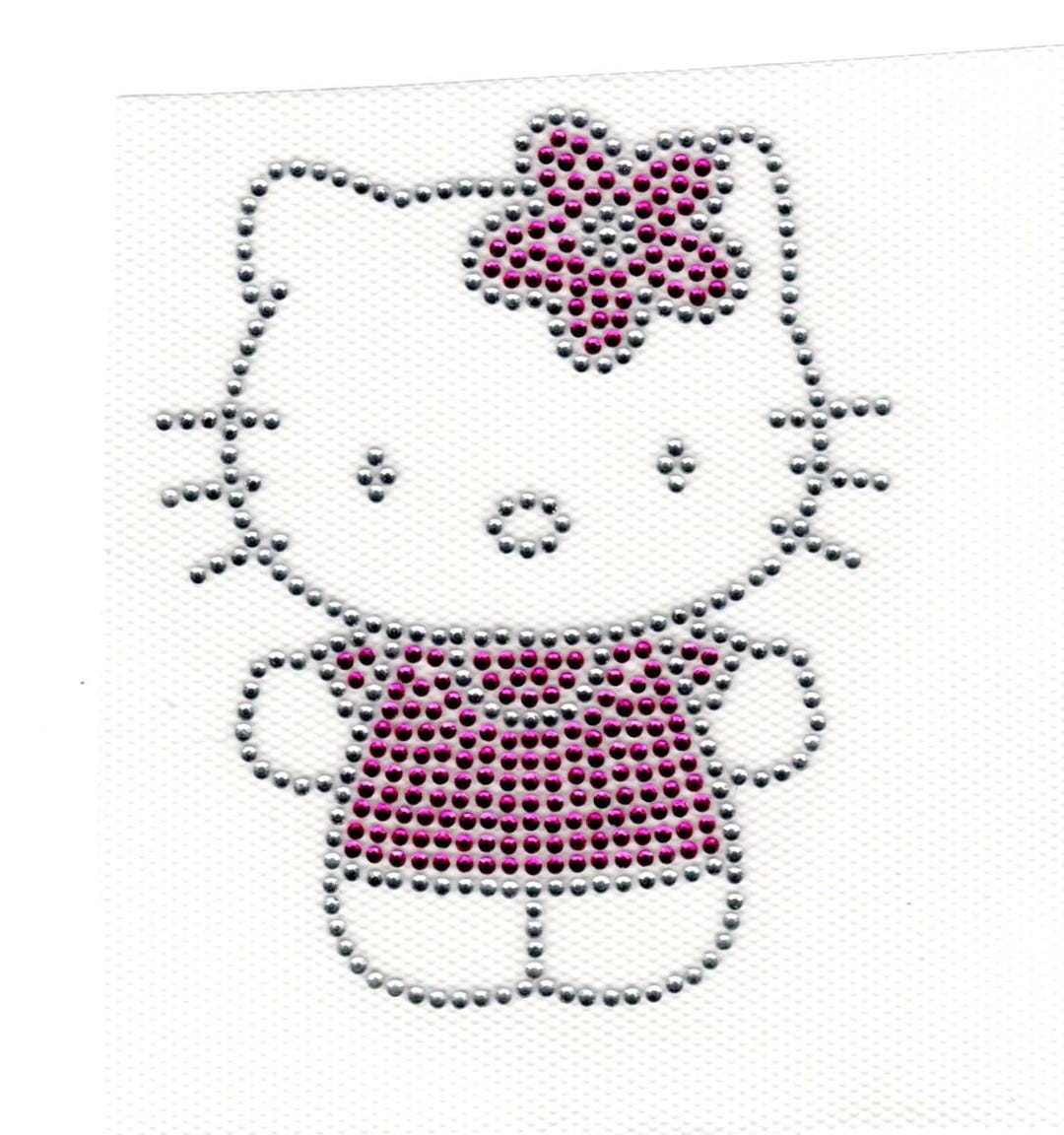 Kitty Rhinestone Heat Transfer Hello Kitty White Cat, Iron on Patch ...