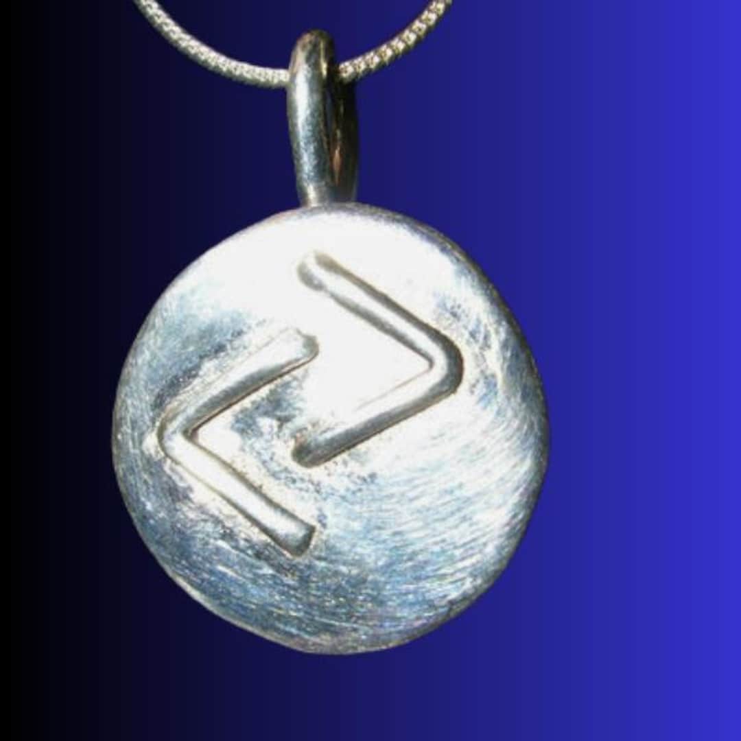Silver Rune Pendant Jera for Good Luck & Prosperity, Nature - Etsy