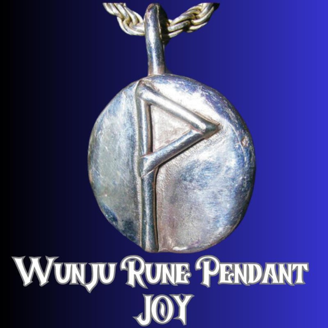 Silver Wunjo Rune Pendant, Joy, Prosperity, Glory & Spiritual Reward - Etsy