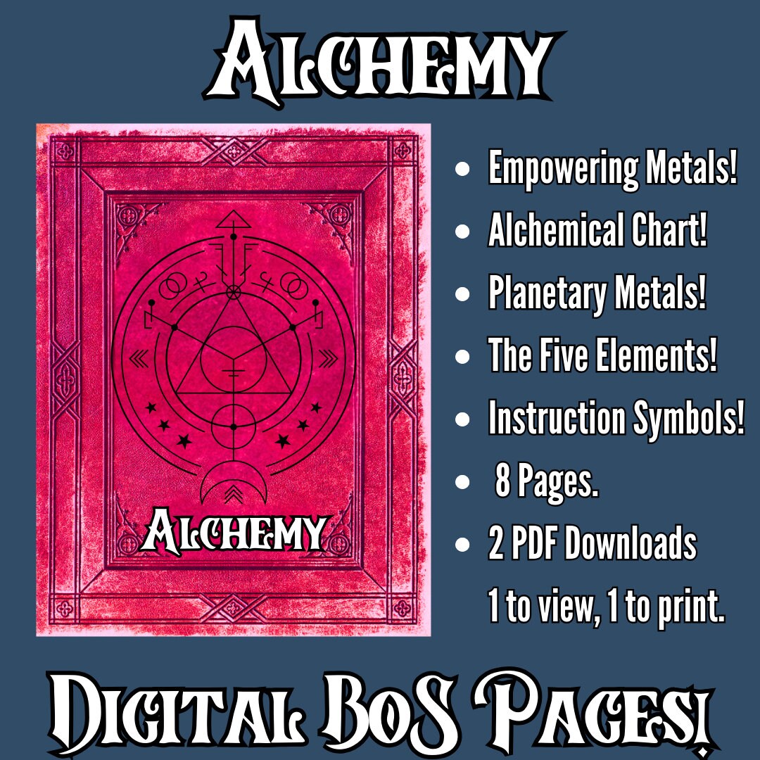 Alchemical Secrets Alchemy Symbols & Charts Book of Shadows Printable ...